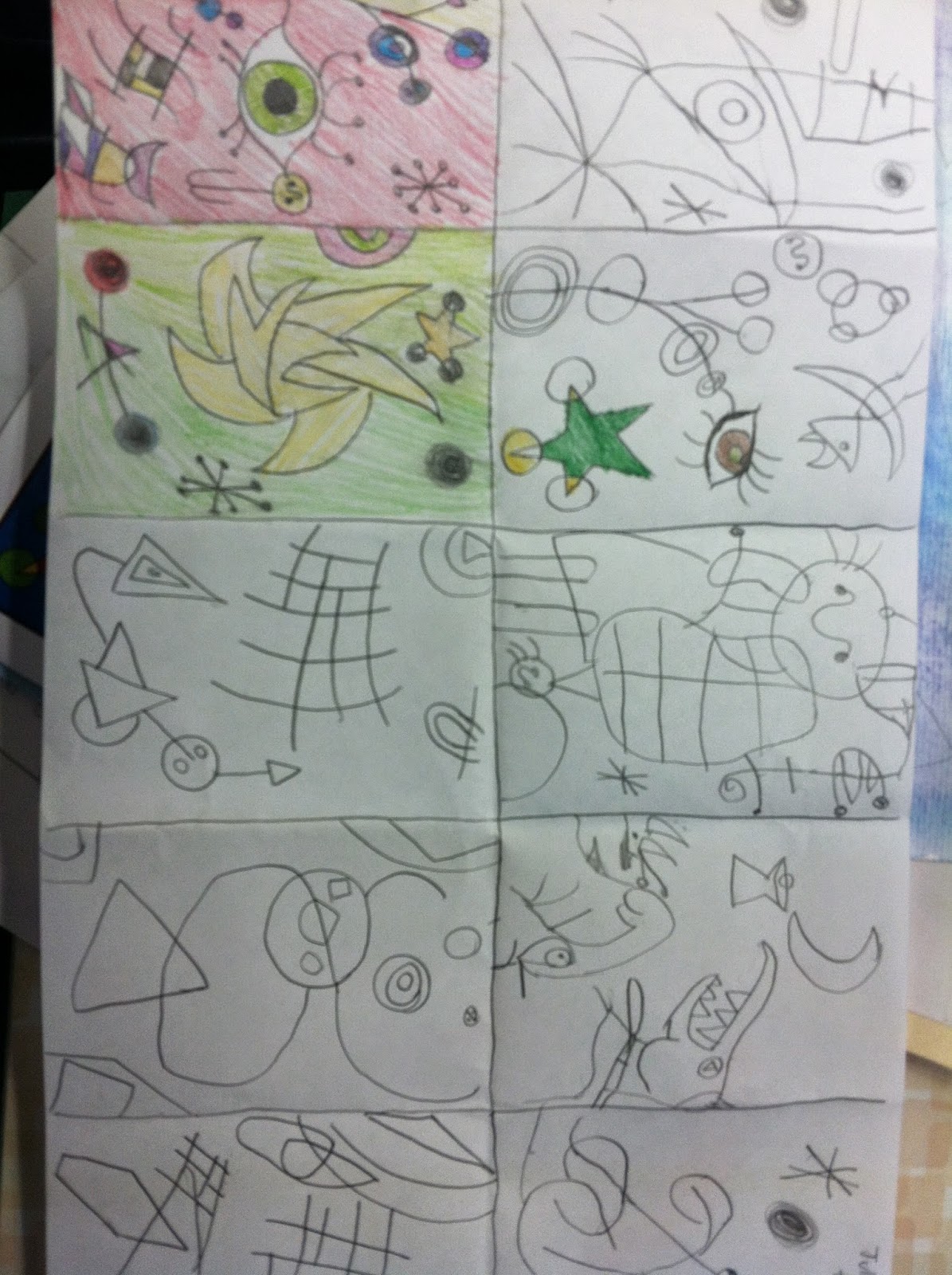 Mrs. Wille's Art Room: Watercolor paintings in the style of Joan Miro
