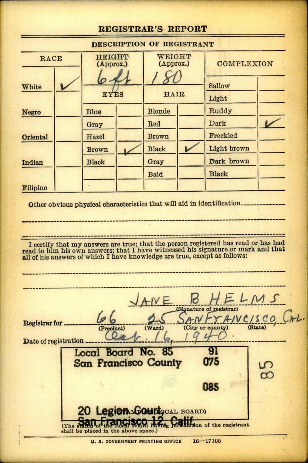 Genea-Musings: Treasure Chest Tuesday - 1940 Draft Registration Record ...
