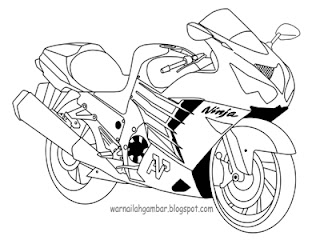 Gambar Mewarnai Motor Ninja