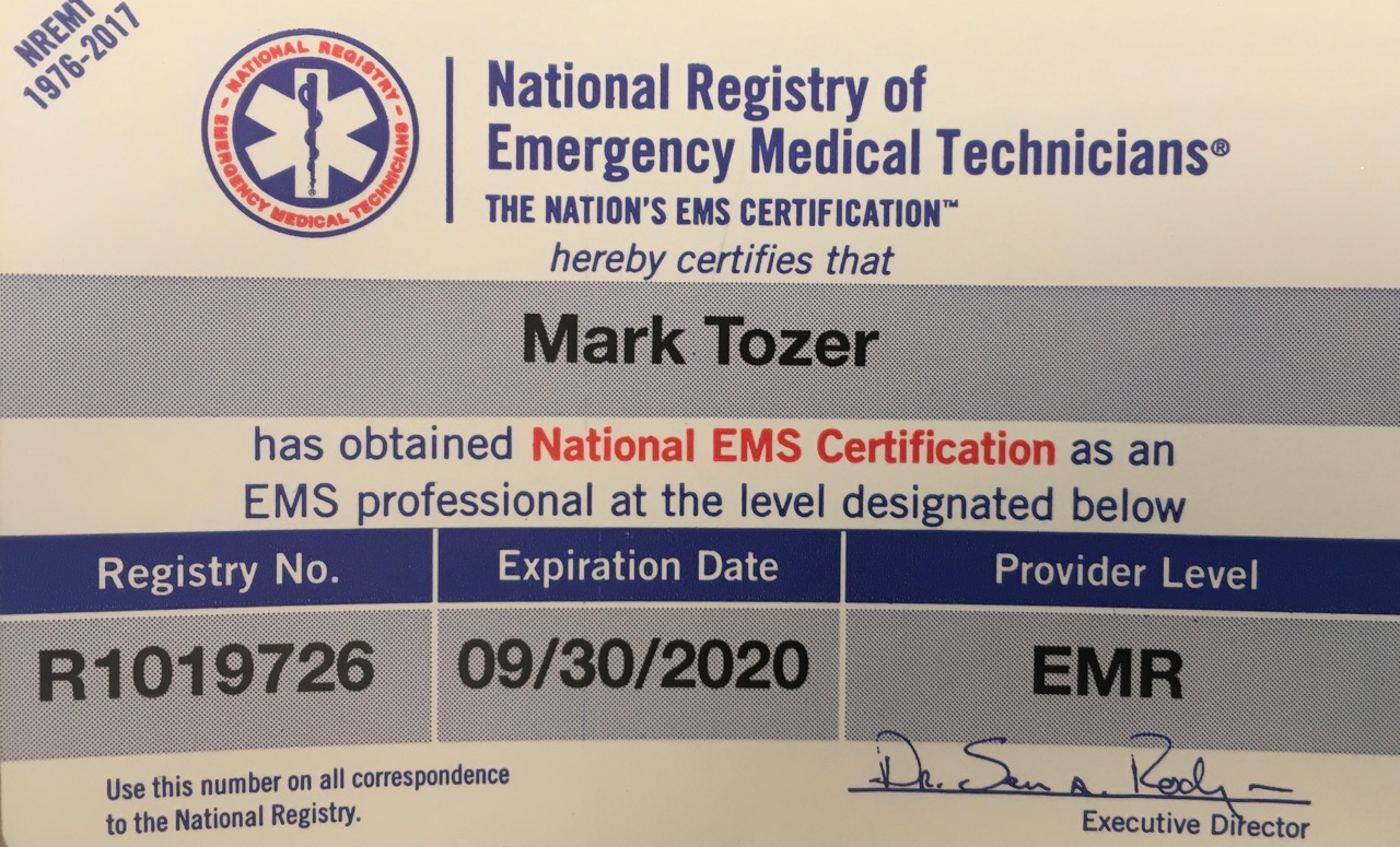 mark tozer's blog: NREMT Emergency Medical Responder