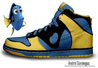 Nike Dunks Custom Design Sneakers : Dory and Nemo Nike Dunk SB High Top ...