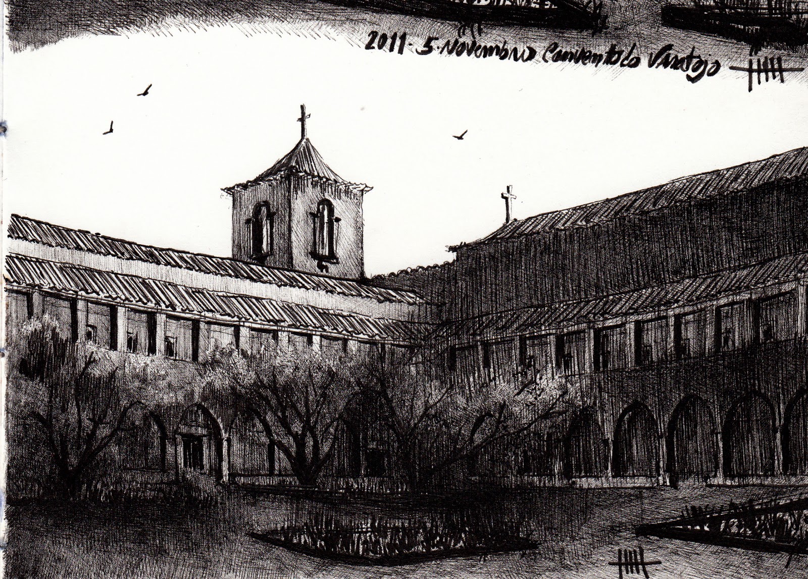 Desenho e Aguarela: Convento do Varatojo II
