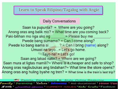 FDLS Online Magazine: Learn Filipino: Daily Conversations I