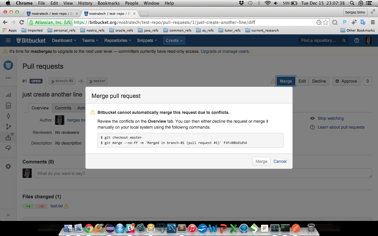 Nostra Technology: web bitbucket merge pull request
