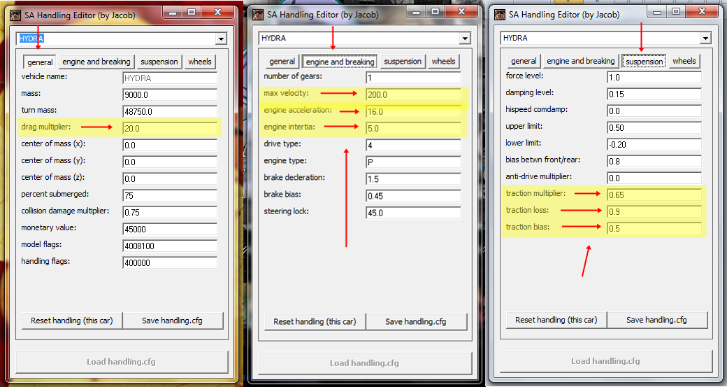 Cara Edit Handling Kendaraan Di GTA San Andreas PC ~ Bang Huddi