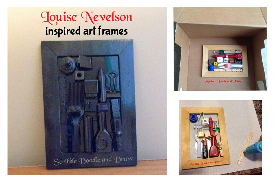 Framed art sculptures inspired by Louise Nevelson