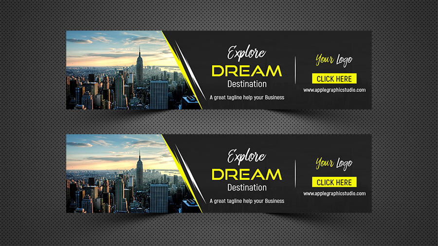 970x250 Adwords Web Banner Design - Photoshop Tutorial - Apple Graphic ...
