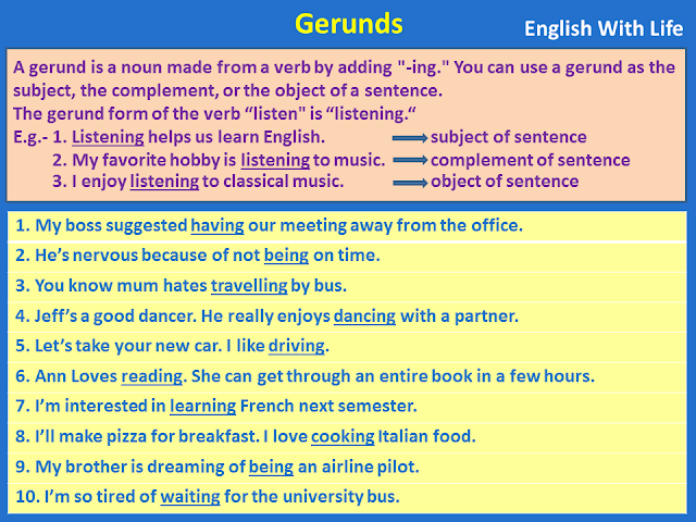 English With Life: Gerunds
