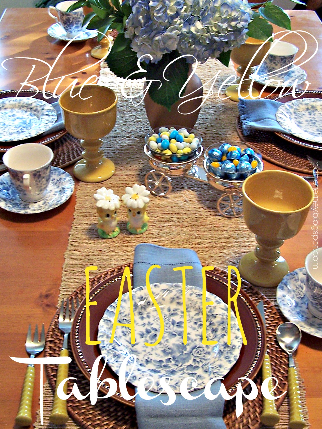 Olla-Podrida: Blue & Yellow Easter Tablescape