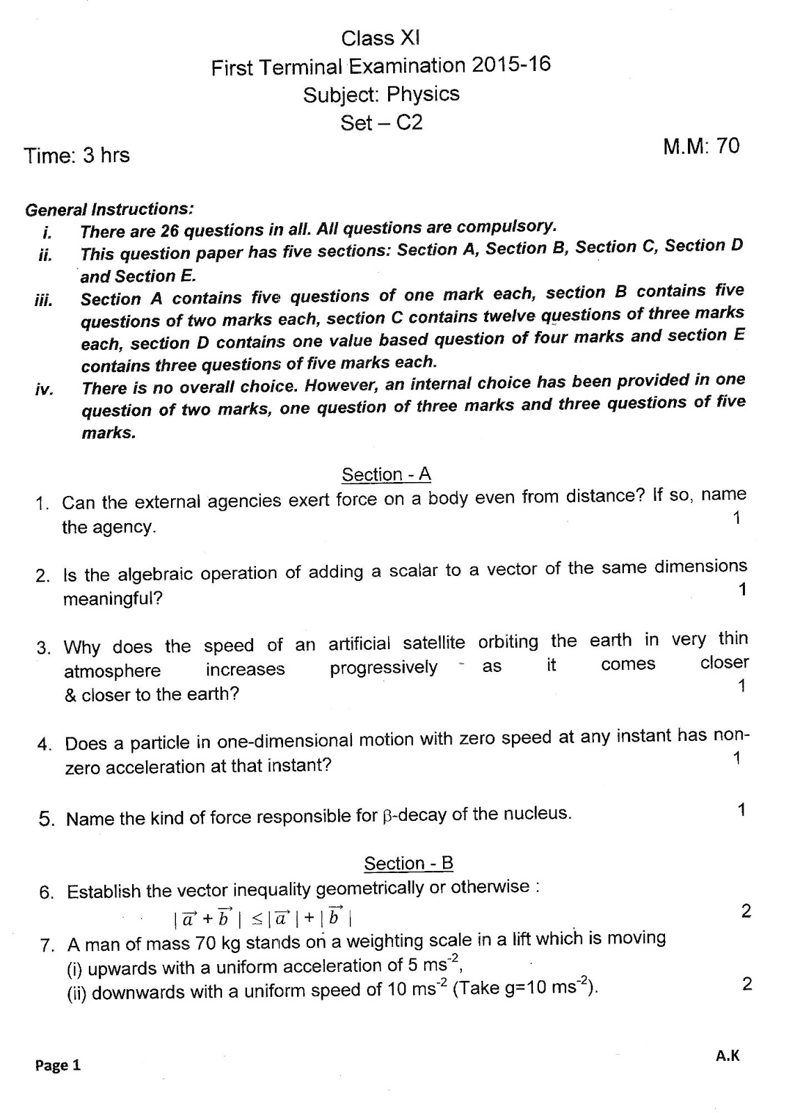 SCIENCE4all: Class XI Physics DELHI PUBLIC SCHOOL (MATHURA ROAD) FIRST ...