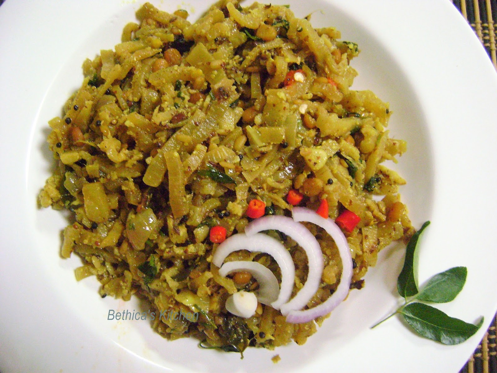 Bethica's Kitchen Flavours: Arati Davva Kura (Banana Stem Curry ...