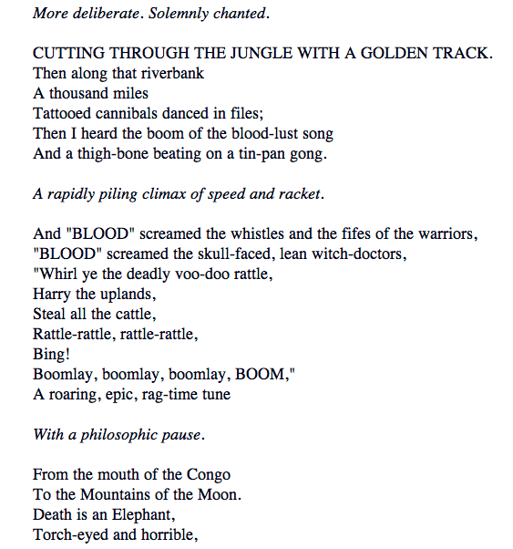 UNCLE EDDIE'S THEORY CORNER: VACHEL LINDSAY'S "CONGO."