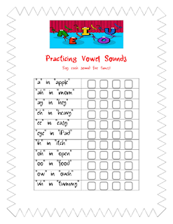 Ms. Lane's SLP Materials: Articulation: Vowel Practice Data Sheet