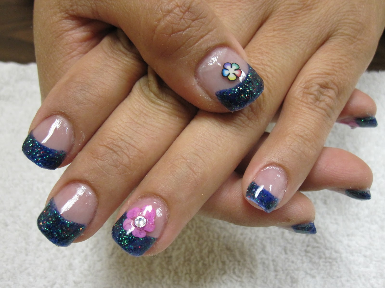Nail Art Las Vegas: Embedded Flower Nails