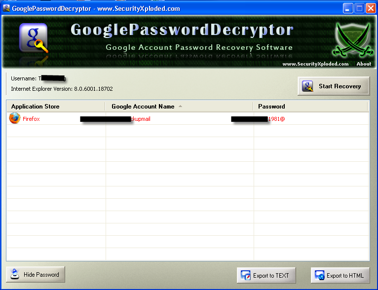 [Tool hack] Google password decrypter
