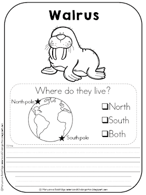 Colors and Kindergarten: My Science Journal: Polar Animals