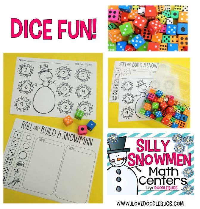 Doodle Bugs Teaching {first grade rocks!}: Silly Snowmen Math Centers