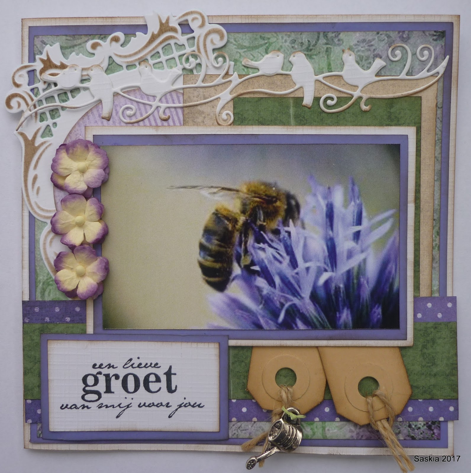 Creaties van Saskia: een lieve groet van mij voor jou