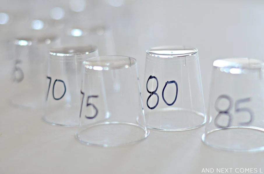 DIY Math Cups | And Next Comes L - Hyperlexia Resources
