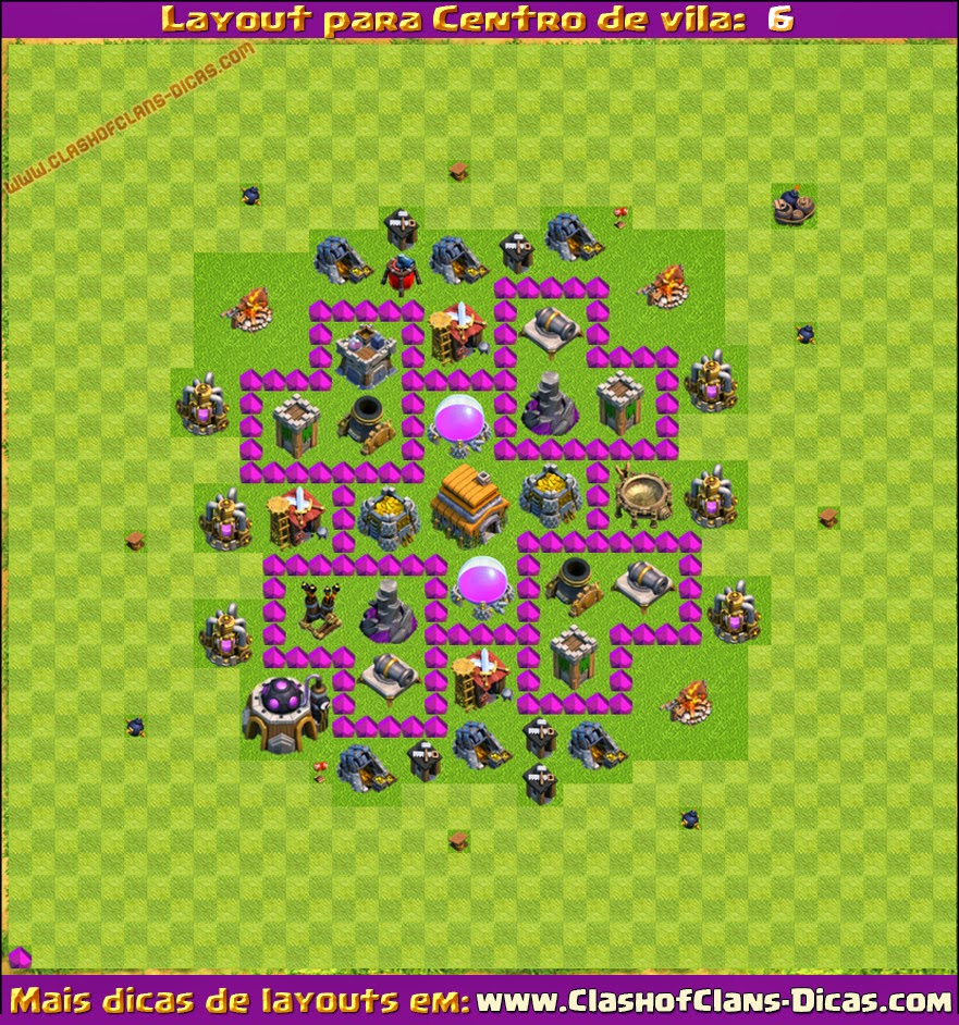 Layouts de Centro de vila 6 para Clash of Clans - Clash of Clans Dicas ...