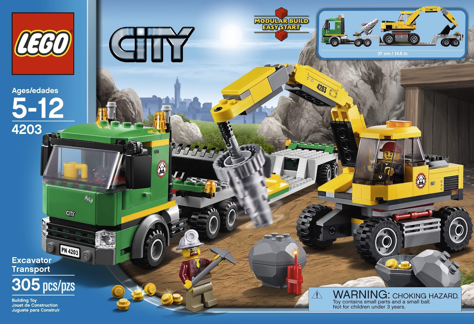 oneTWOBRICK.com: set database: LEGO 4203 excavator transport