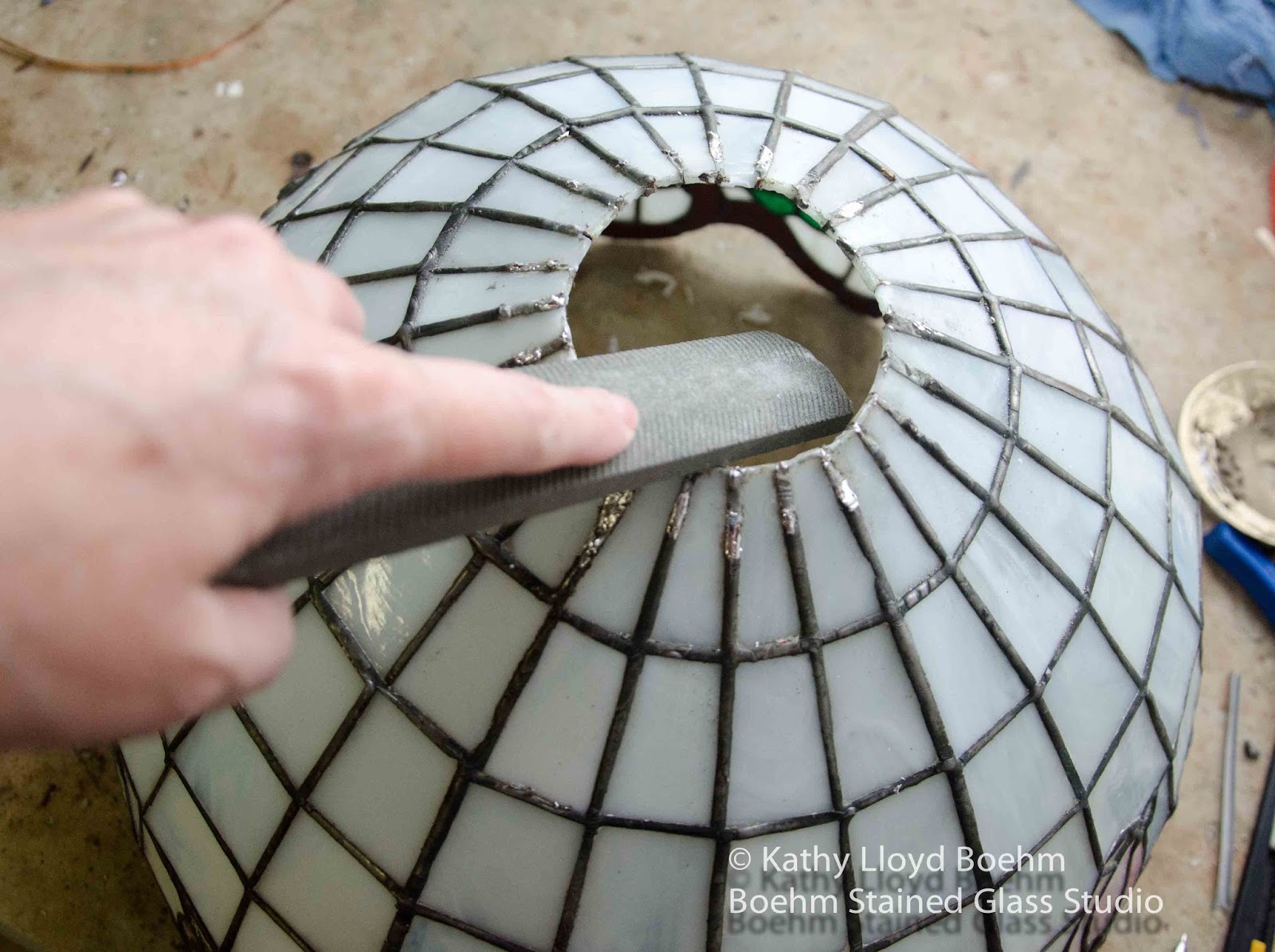 Boehm Stained Glass Blog: Lamp Cap Repair