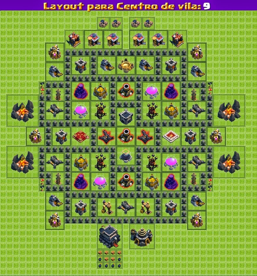 Dicas Clash Of Clans 'LayOuts': Cv nivel 9