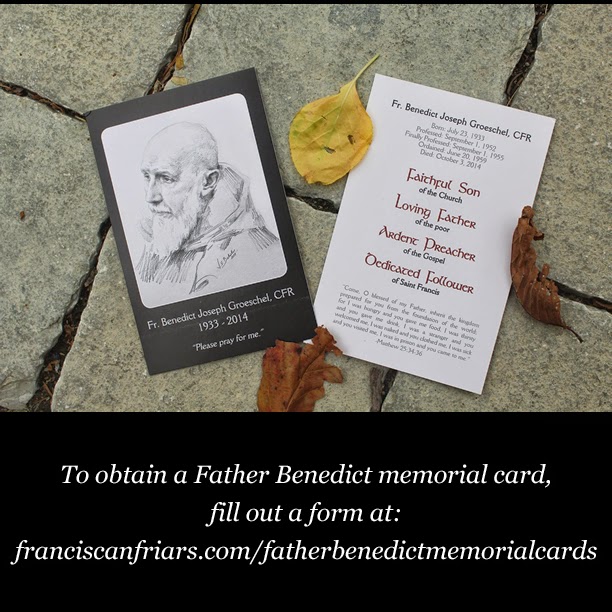 From The Friars - CFR Blog: To Obtain Father Benedict Memorial Cards