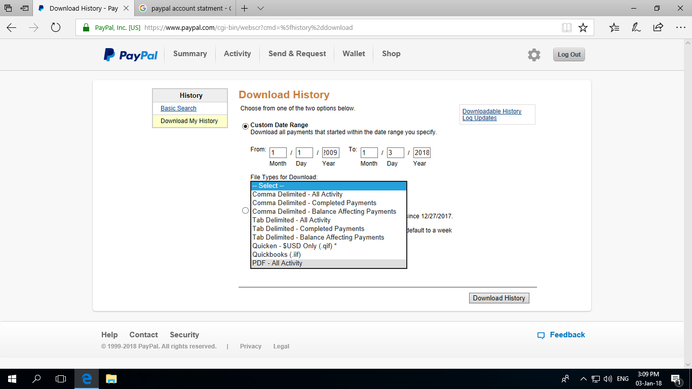 Naheez Thawfeeg's Blog: PayPal Account statement