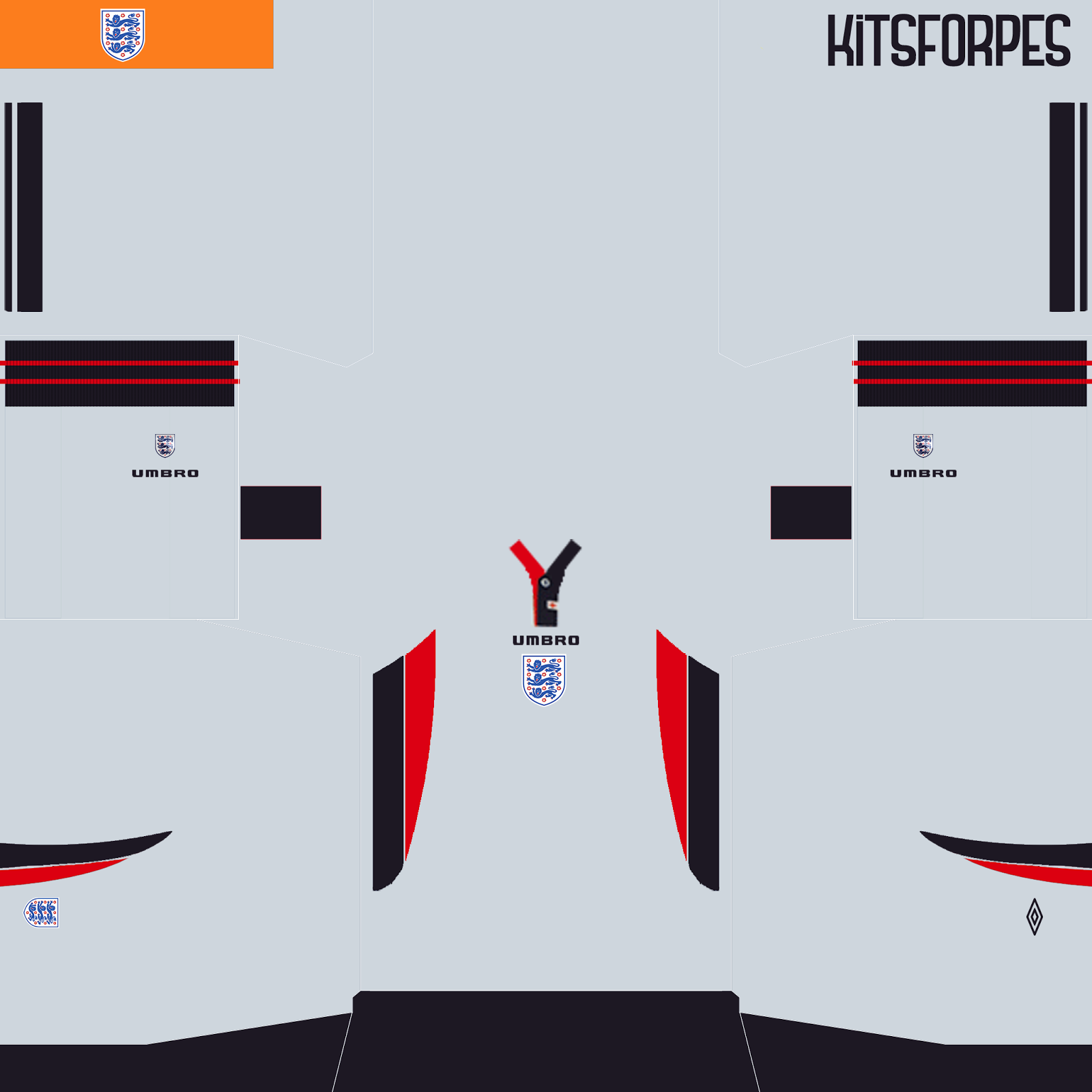 Kits For PES: Kit titular de la Selección de Inglaterra 1998