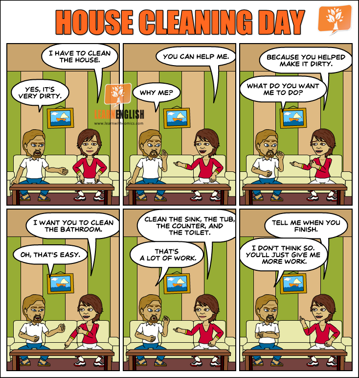 House cleaning day | Learn English With Comics