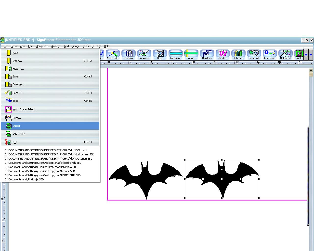dreidimensionale: Vinyl Cutting Using SignBlazer