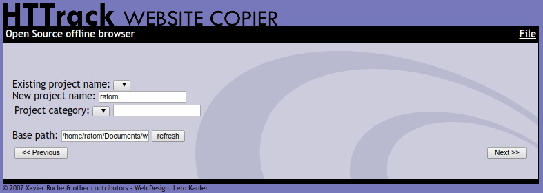 Menggunakan webHTTrack ~ Rahmat Tomy