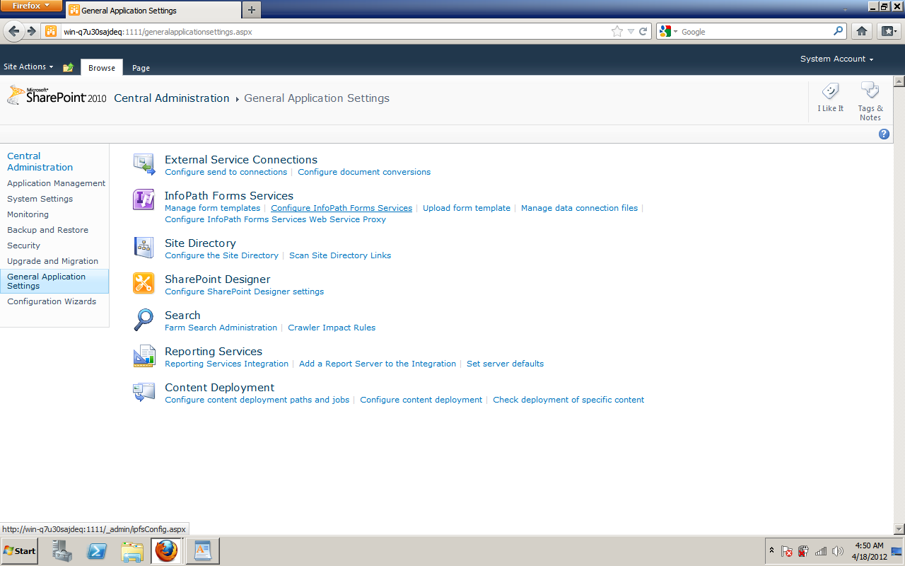 Sharepoint Planet Configuring Infopath Form Service In Sharepoint 2010
