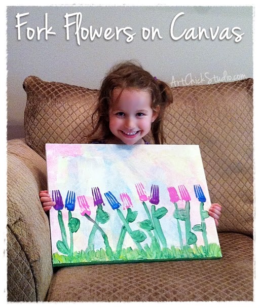 Fork Flowers on Canvas | Art Chick Studio