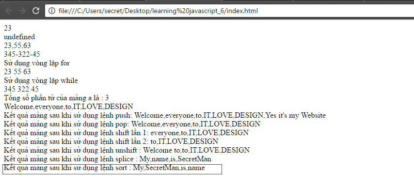THAO TÁC VỚI MẢNG TRONG JAVASCRIPT | IT Love Design