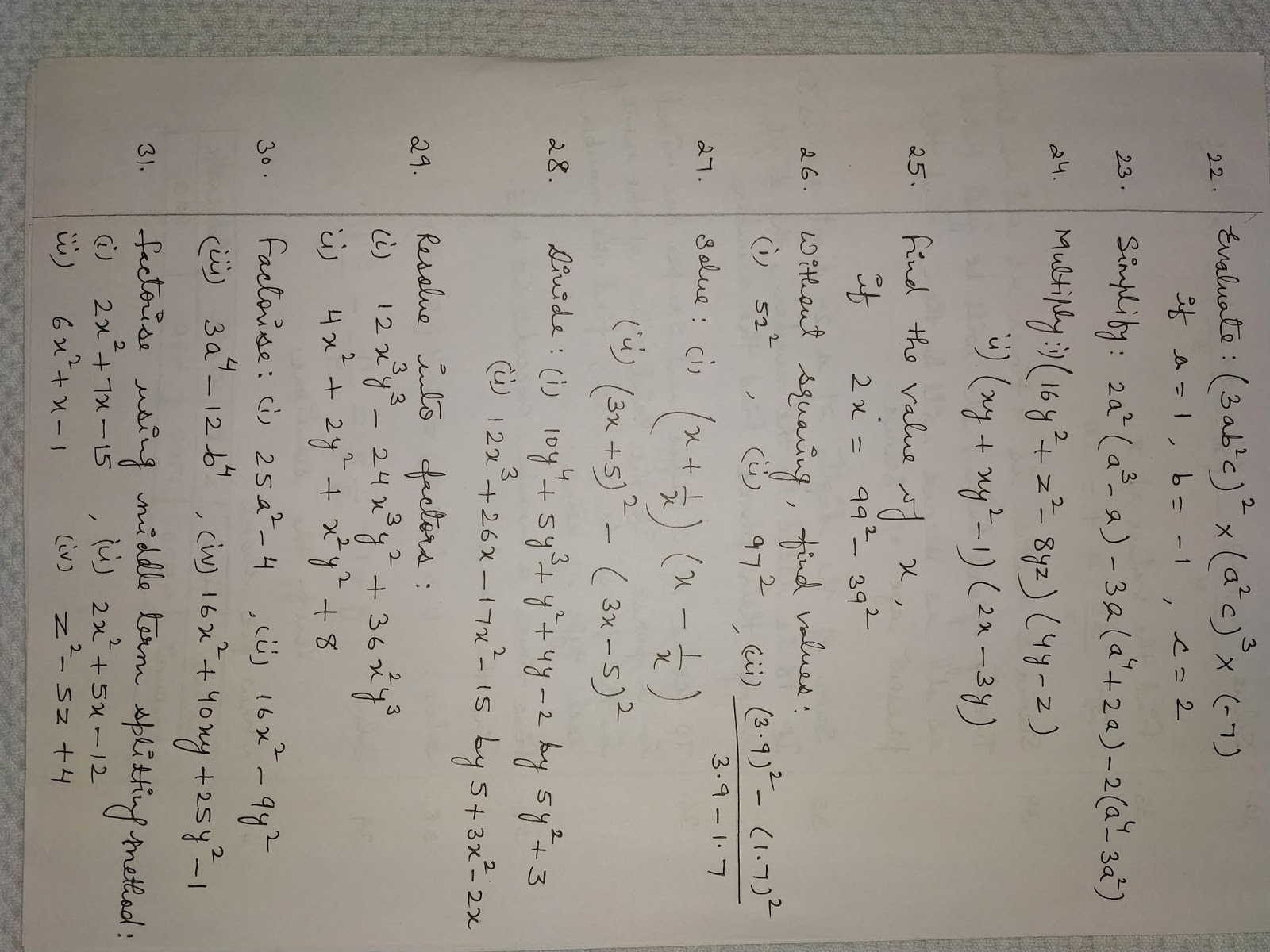 APSG Maths Holiday H W Class 8 Practice Questions apsg-maths-holiday-h-w-class-8-practice-questions