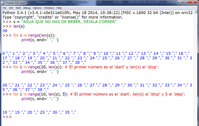 APRENDER A PROGRAMAR CON PYTHON: BUCLE FOR/IN