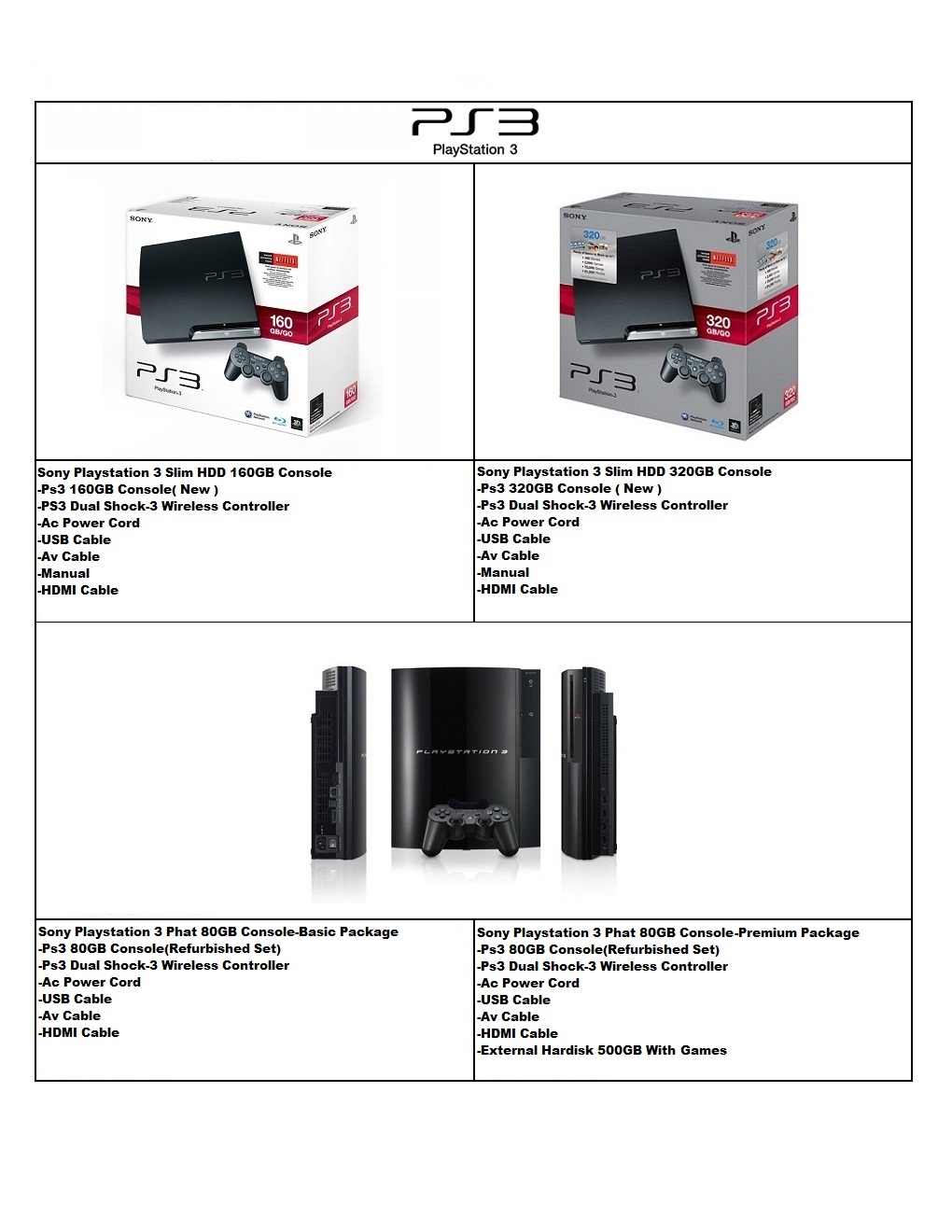 PS3 Console & Accessories ~ Slide Enterprise