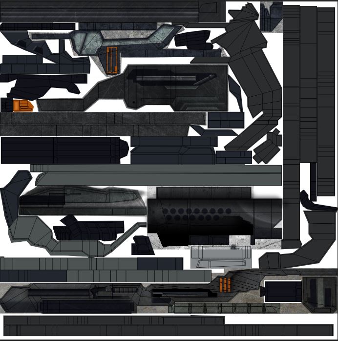 Becky McEwen art: Summative Gun: Texture WIP