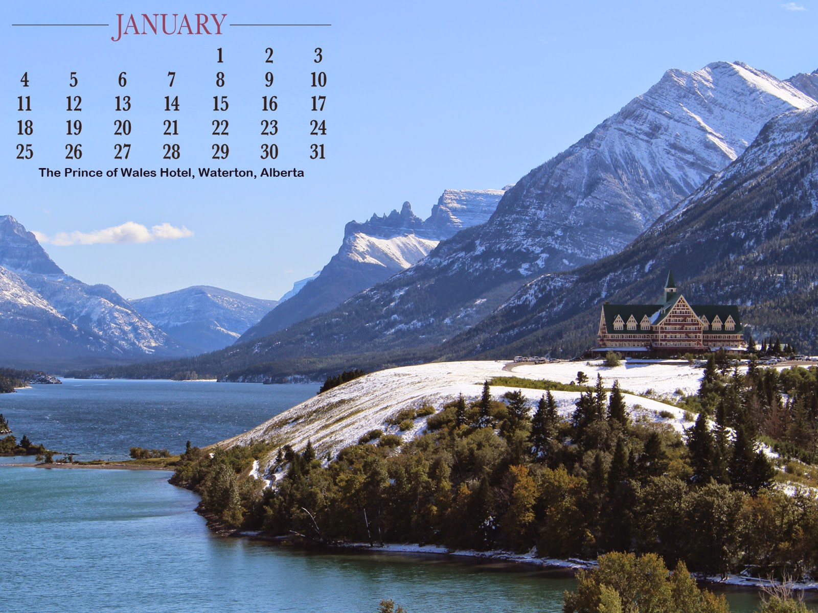 Glacier Park, Inc.: January 2015 Calendar