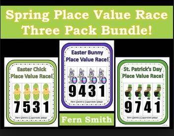 Place Value Race Math Center Game Activities - Fern Smith's Classroom ...