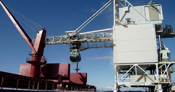 Coal ship loaders and unloaders require precision care when upgrading