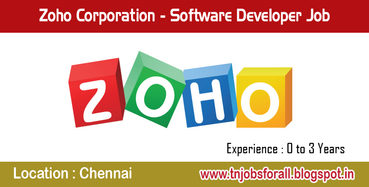 Zoho Corporation Requirement for Software Developer - Jobs For All