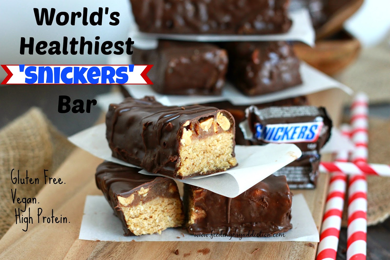 Feeding My Addiction: World's Healthiest Home-Made Snickers Bars