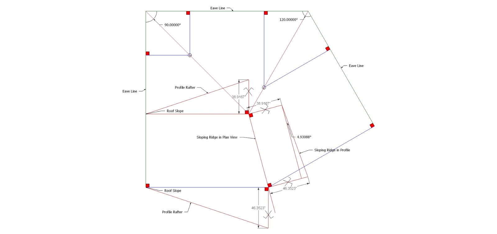 Roof Framing Geometry: Thales Sloping Ridge