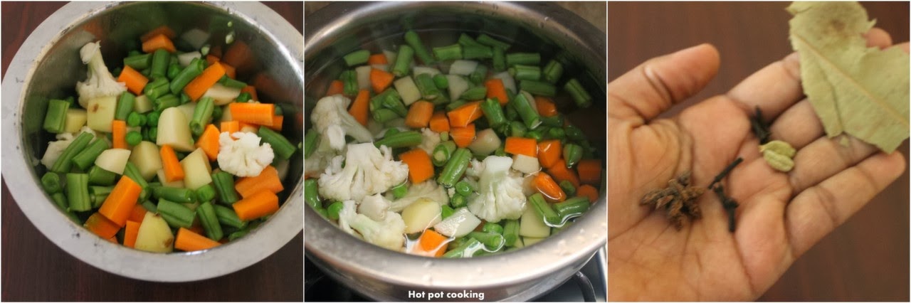 Hot pot cooking: Vegetable kurma