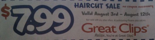 Arizona Shopping Secrets: $7.99 Haircut Sale at Great Clips - now thru ...