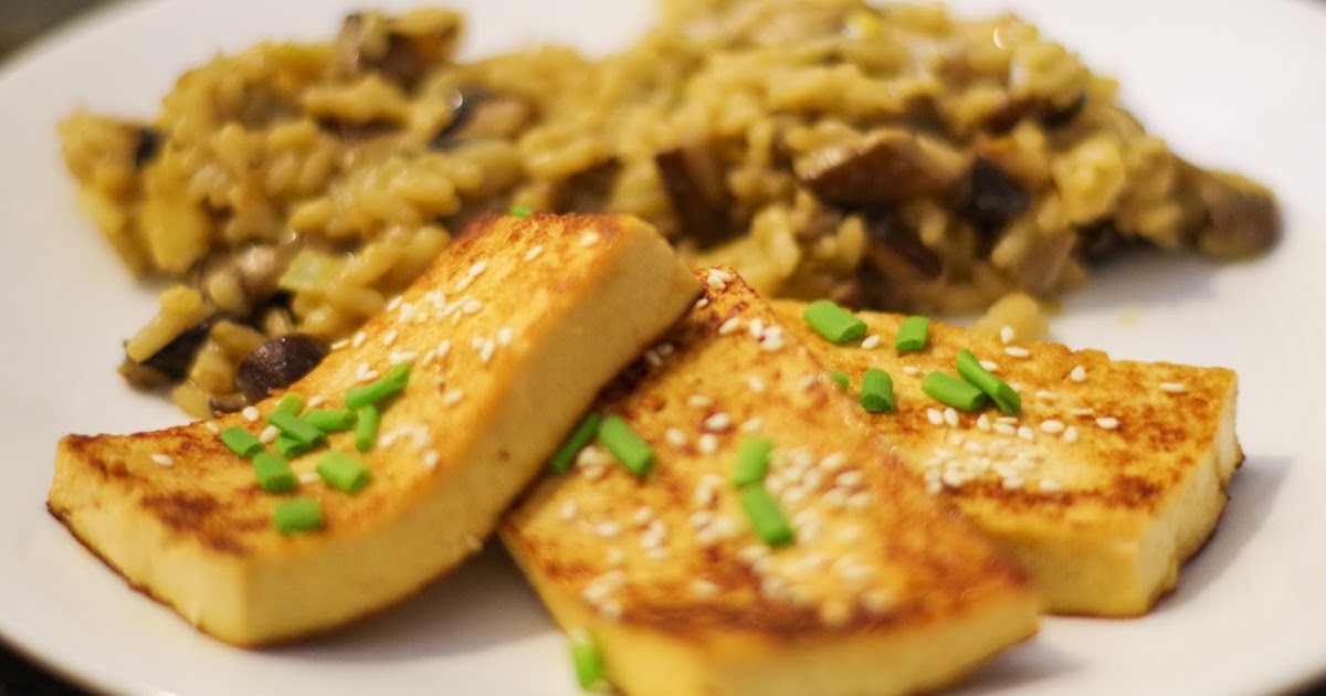 The Viking Chef: Seared Tofu with Creamy Mushroom Risotto