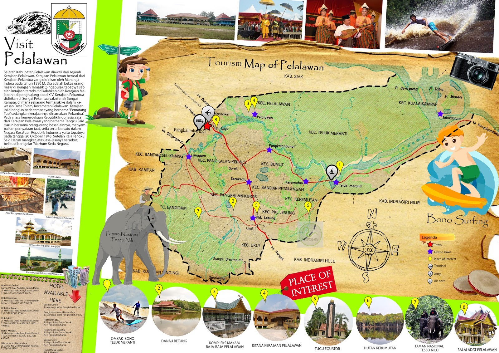 Peta Wisata Kabupaten Pelalawan - Tourism Map of Pelalawan - Riau ...